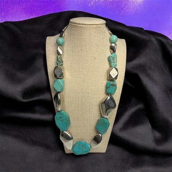 Erica Lyons | Jewelry | Erica Lyons Blue And Silver Necklace Statement ...
